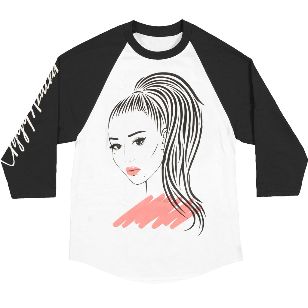 Iggy Azalea Line Art Raglan Baseball Jersey 227542 | Rockabilia Merch Store