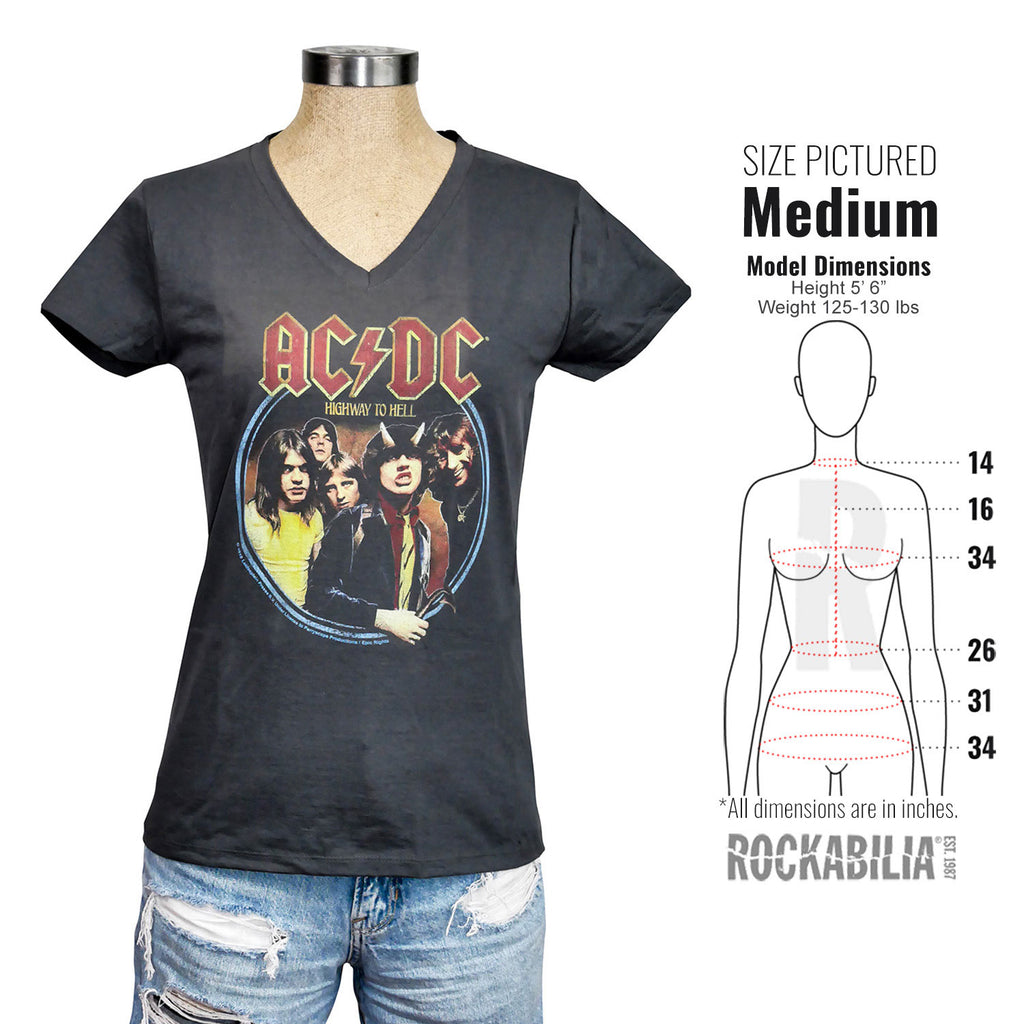 AC/DC Highway To Hell Cap Sleeve Junior Top 316340 | Rockabilia Merch Store