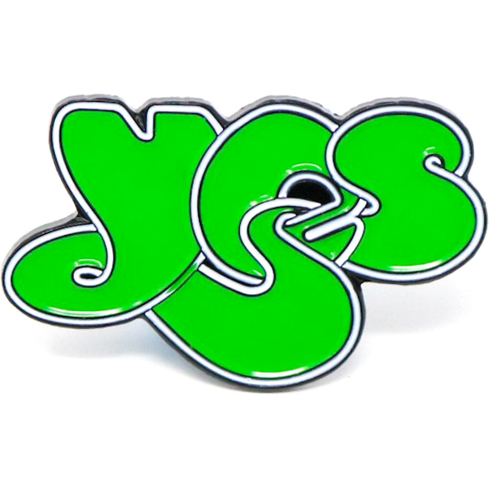Yes Logo Green Enamel Pin Pewter Pin Badge 400885 | Rockabilia Merch Store