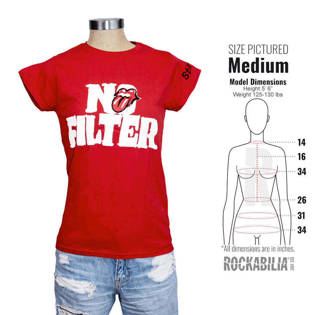 Rolling Stones No Filter Header Logo Ladies Tee Junior Top | Rolling ...