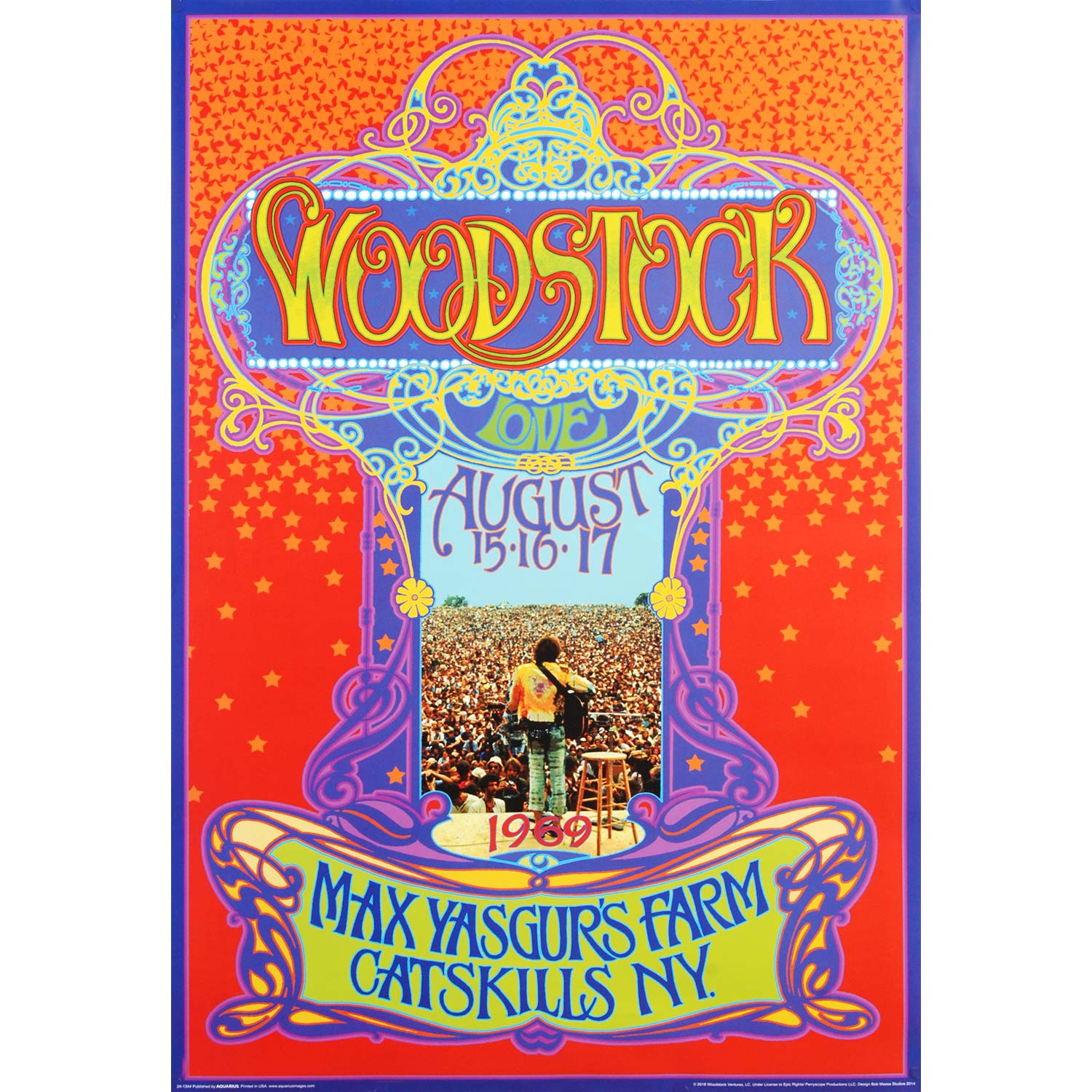 Woodstock Max Yasgur's Farm Domestic Poster 411726 | Rockabilia Merch Store