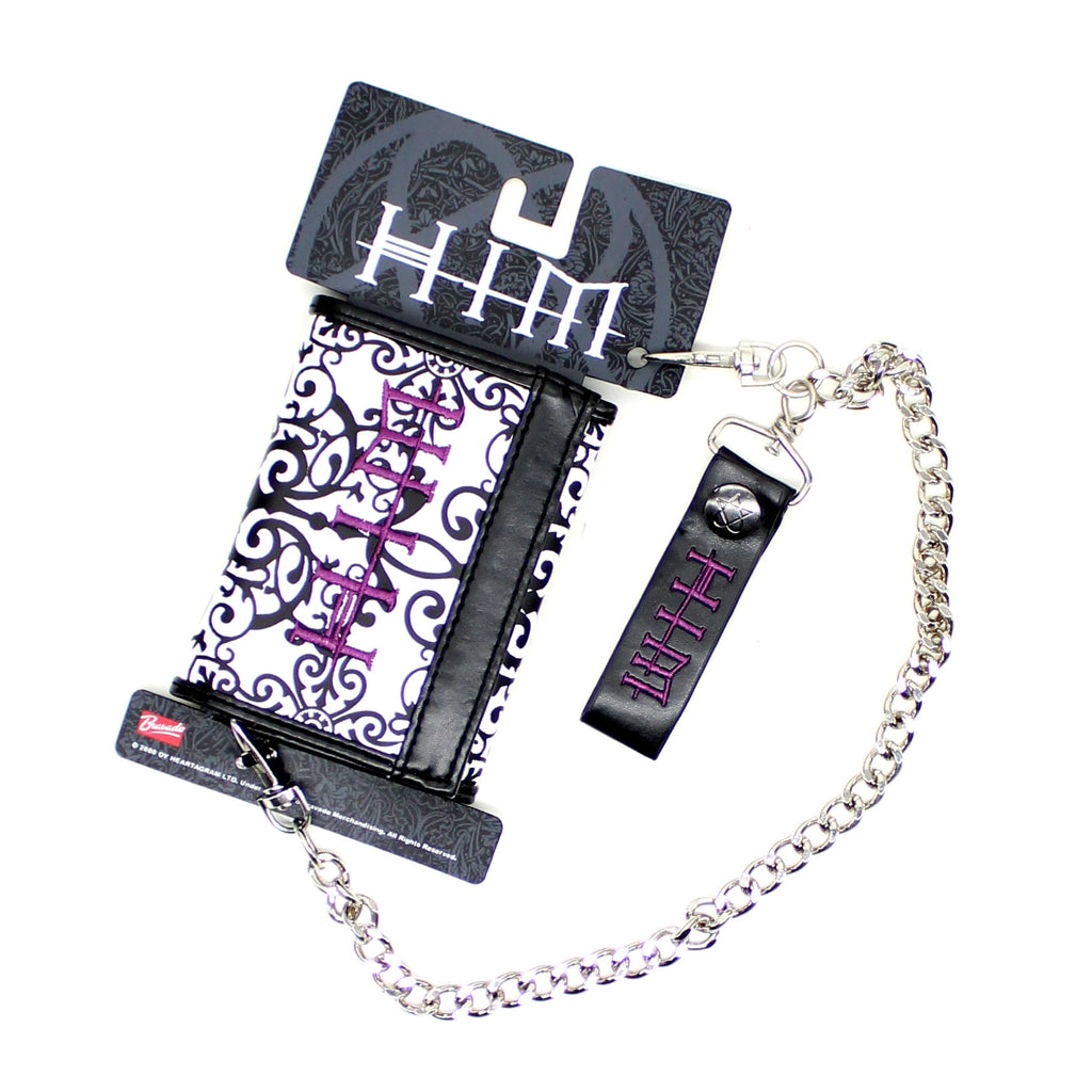 HIM Embroidered Purple Logo Tri-Fold Wallet | HIM Merch Store