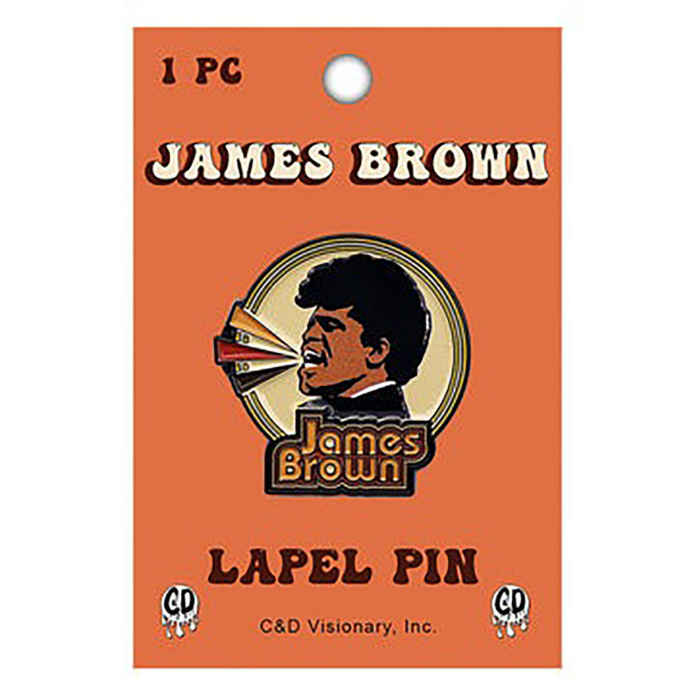 James Brown Singing Circle Pewter Pin Badge 451752 | Rockabilia Merch Store