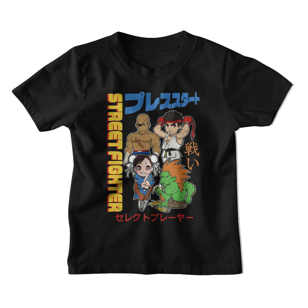 Street Fighter Street Fighter Chibi With Kanji Kids Childrens T-shirt ...