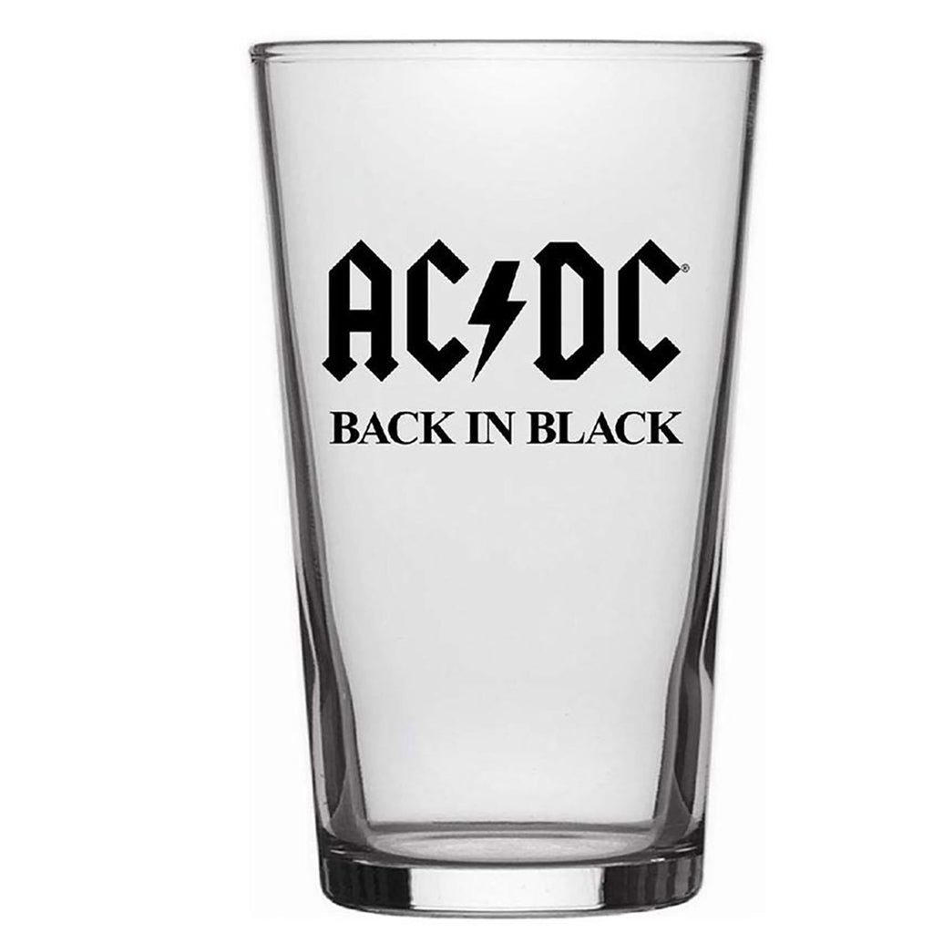 AC/DC Back In Black Pint Glass 457191 | Rockabilia Merch Store