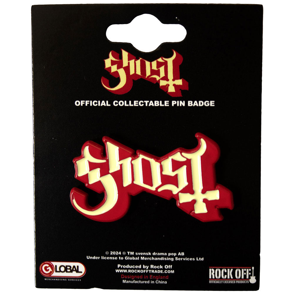 Ghost B.c. Logo Red Shadow Pewter Pin Badge 457414 | Rockabilia Merch Store