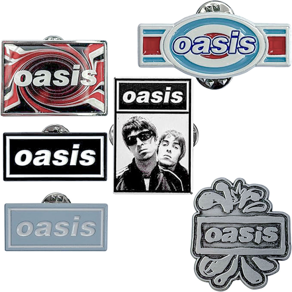 Oasis Logos Pewter Pin Badge 457565 | Rockabilia Merch Store