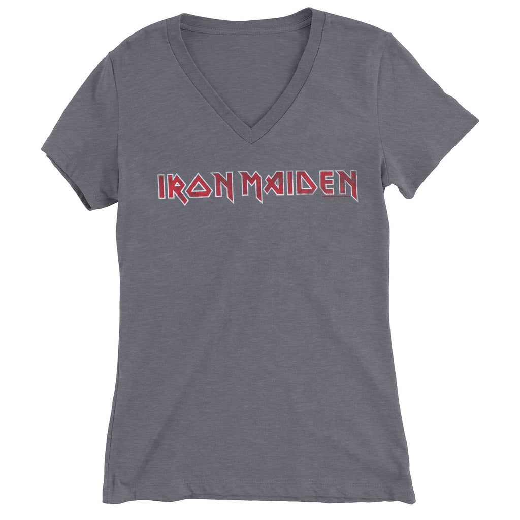 Iron Maiden Red Logo Soft V-neck Plus Sizes Junior Top 459110 ...