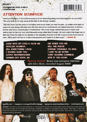 GG Allin DVD 83591 | Rockabilia Merch Store