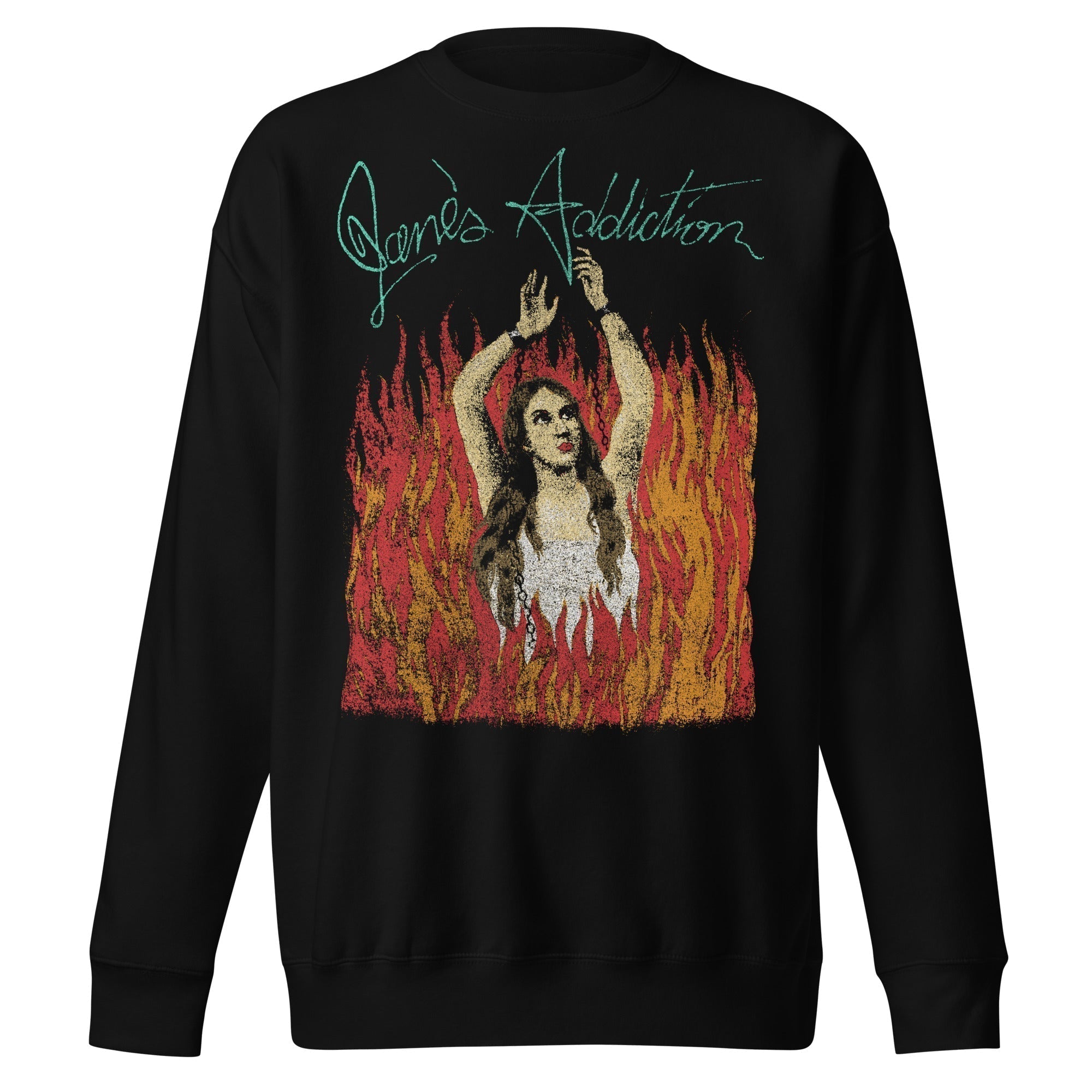 Janes Addiction - Flames Jumbo Print Sweatshirt JANE1003SG | Rockabilia ...