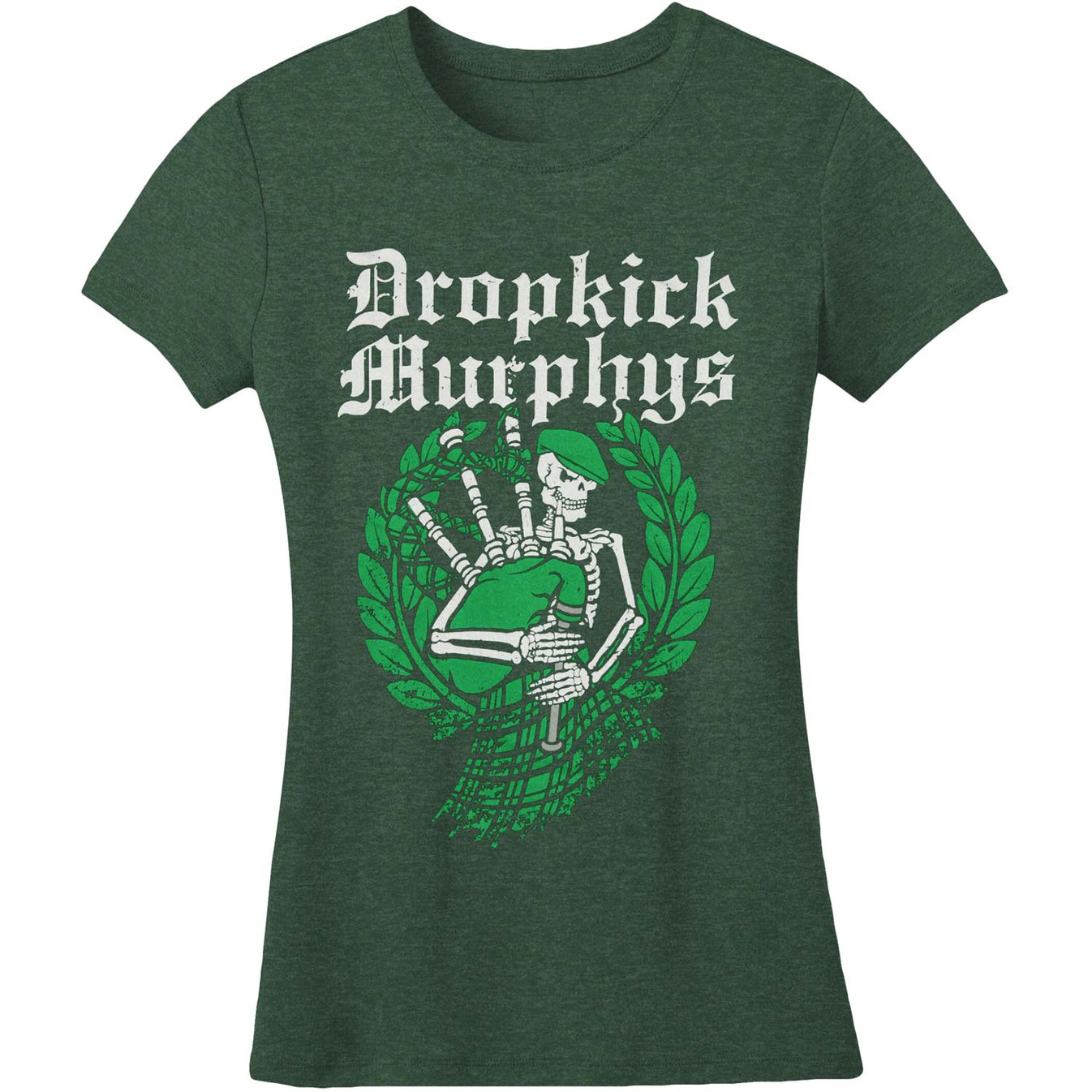 Dropkick Murphys Skeleton Piper Womens Tee Junior Top | Dropkick ...