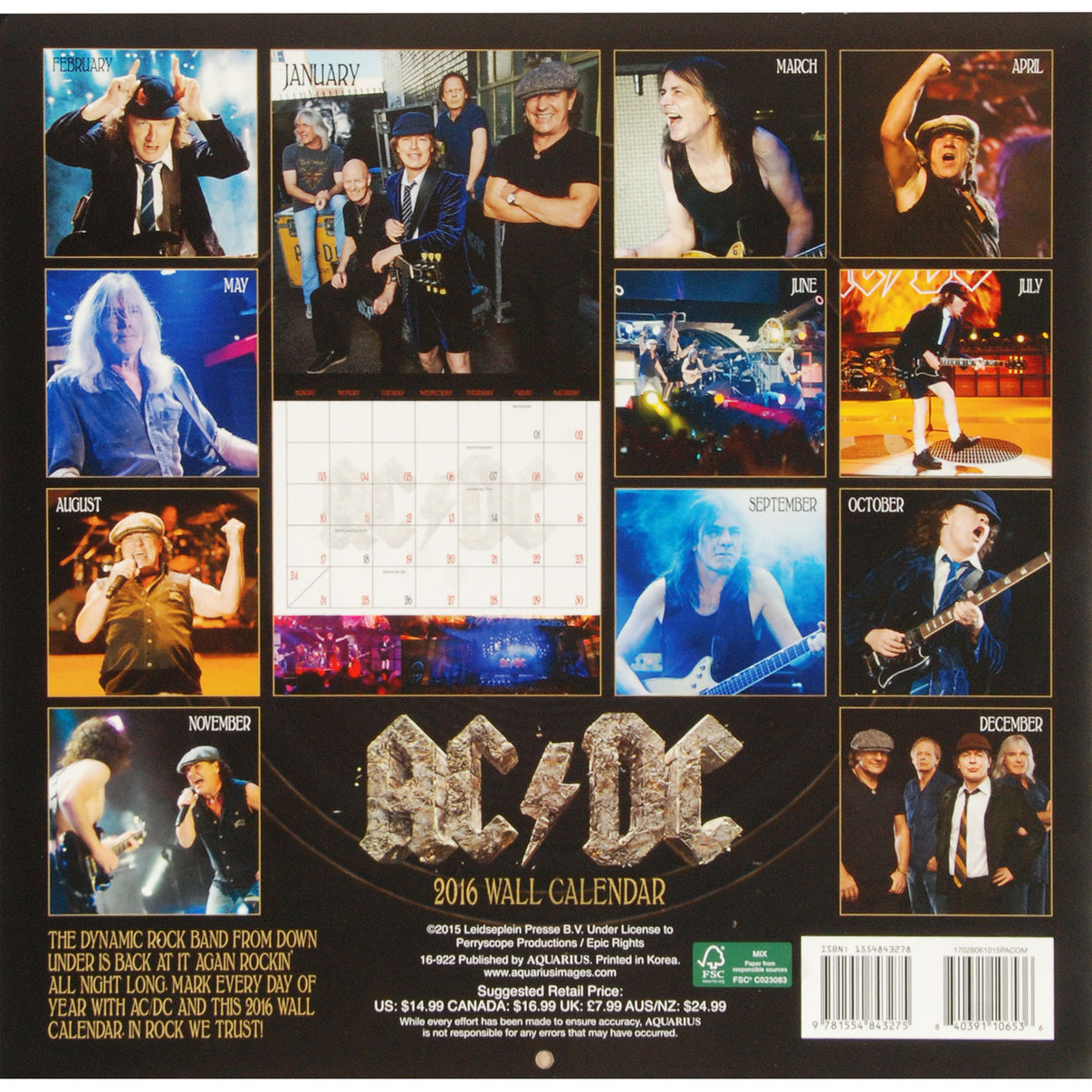AC/DC 2016 Calendar | AC/DC Merch Store
