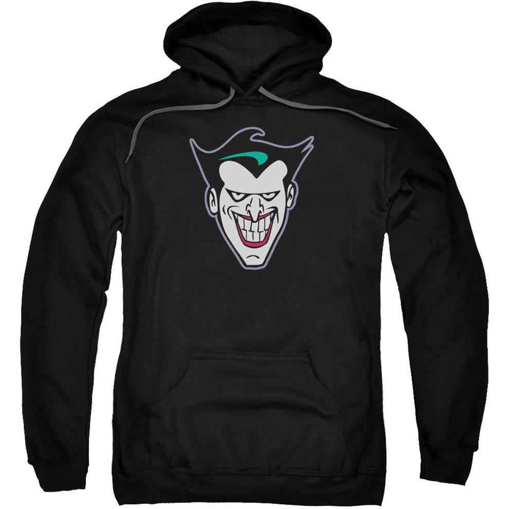 Batman Joker Face Adult 25% Poly Hooded Sweatshirt | Batman Merch Store