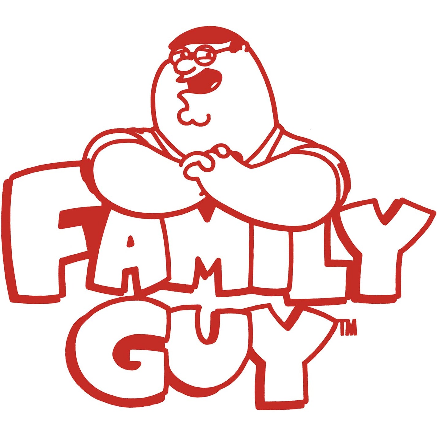 Family Guy Logo Vinyl Cut (Red) Peel & Rub Sticker 413315 | Rockabilia ...