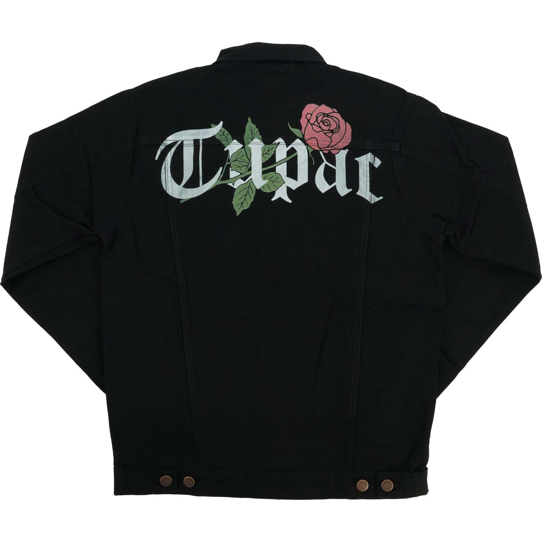 Tupac Floral Logo Black Denim Jacket Denim Jacket 420617 | Rockabilia ...